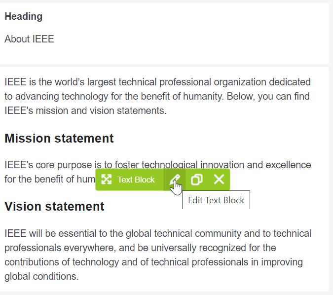 Editing Pages/Posts – IEEE Entity Web Hosting Knowledgebase