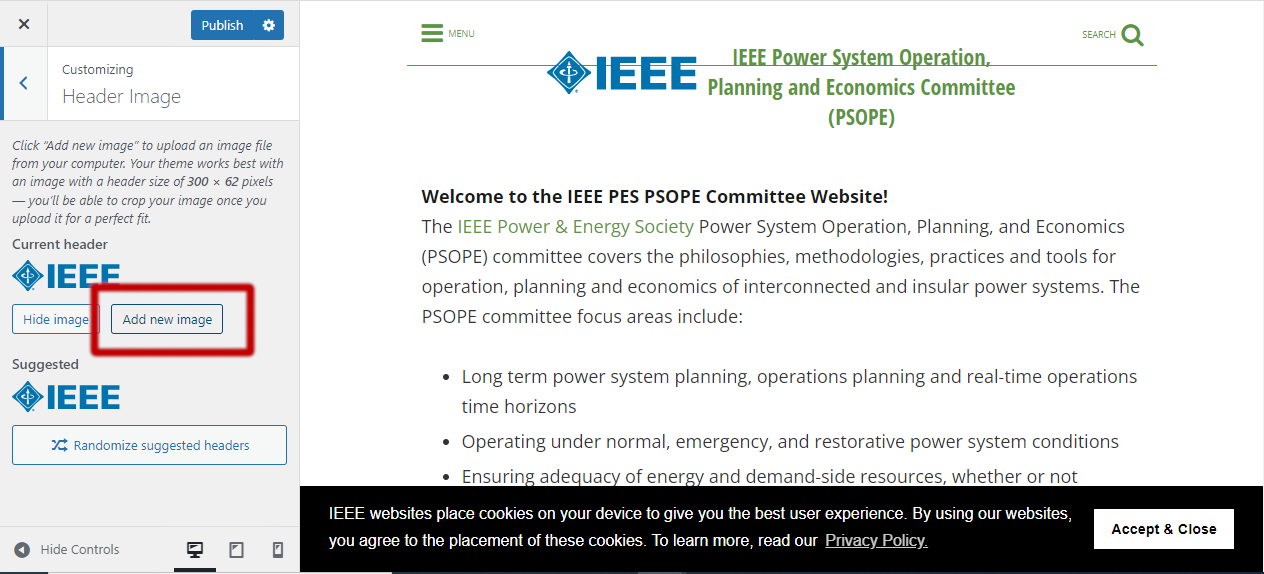 IEEE PES (Official) Theme – IEEE Entity Web Hosting Knowledgebase