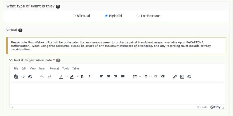 Creating an Event – IEEE vTools Knowledgebase