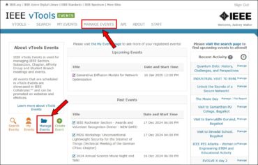 Managing Events – IEEE vTools Knowledgebase
