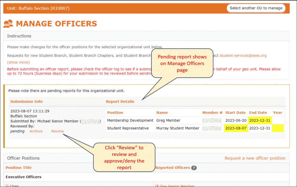 Editing or Archiving a Pending Report – IEEE vTools Knowledgebase