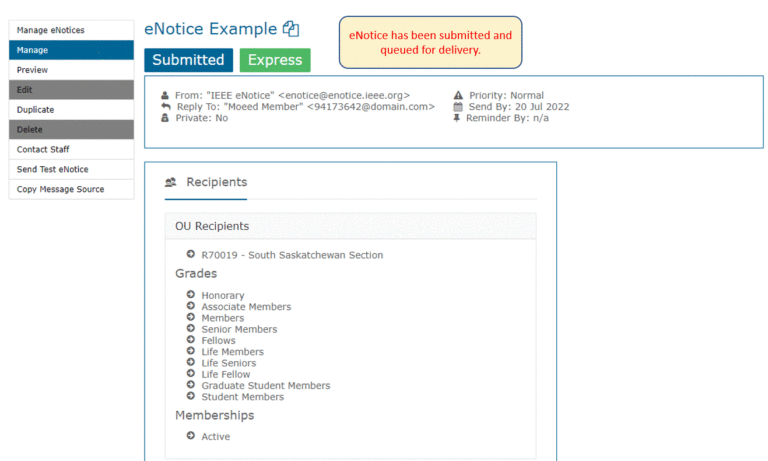 Creating an eNotice – IEEE vTools Knowledgebase