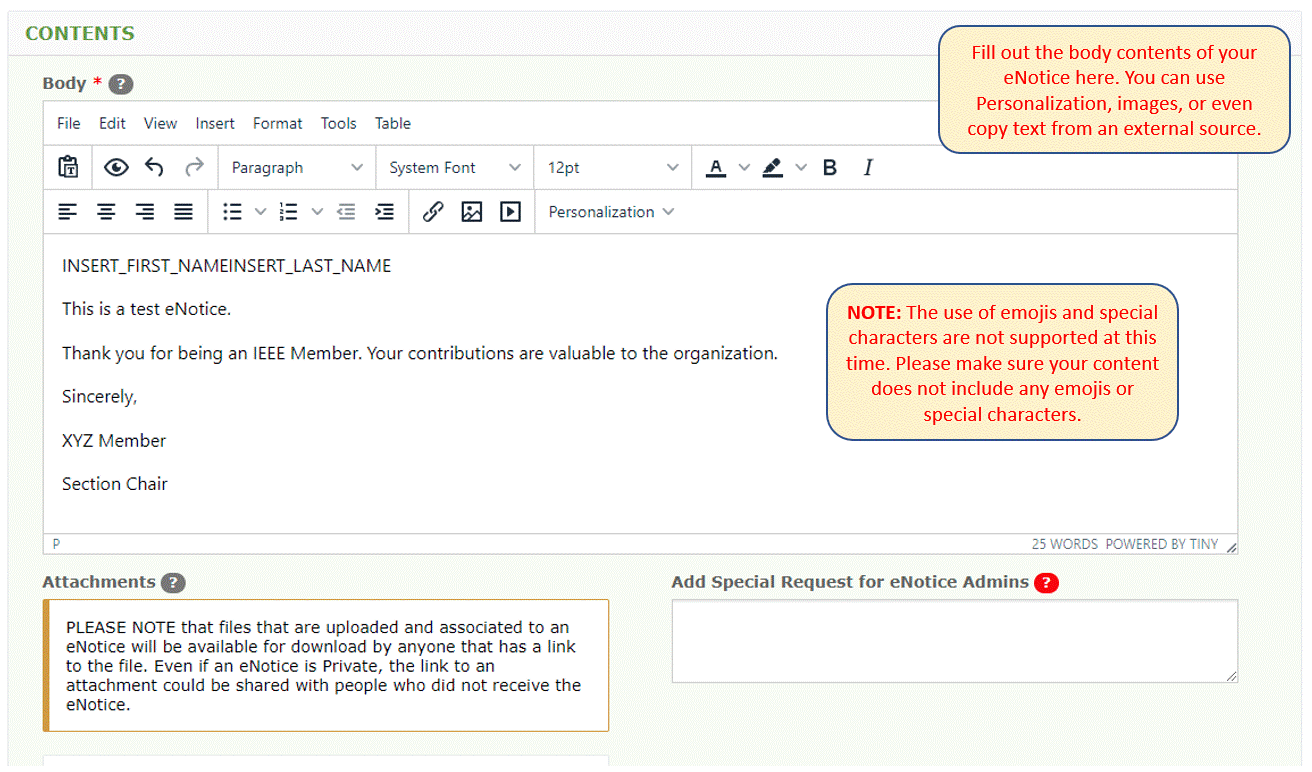 Creating an eNotice – IEEE vTools Knowledgebase