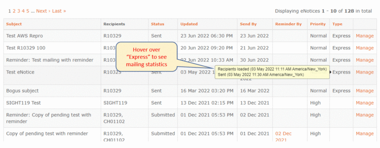 Managing eNotices Using the eNotice Dashboard – IEEE vTools Knowledgebase