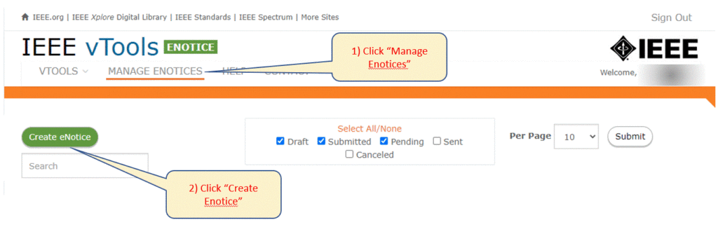 Creating an eNotice From an HTML File – IEEE vTools Knowledgebase