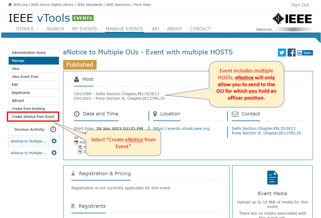 eNotice with multiple Target OUs Require Approval – IEEE vTools Knowledgebase