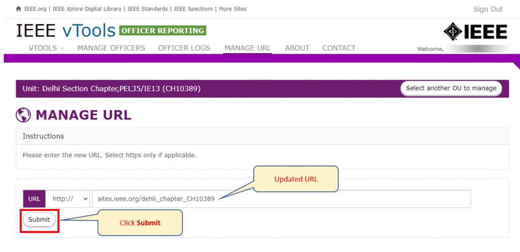 Managing the Website URL – IEEE vTools Knowledgebase