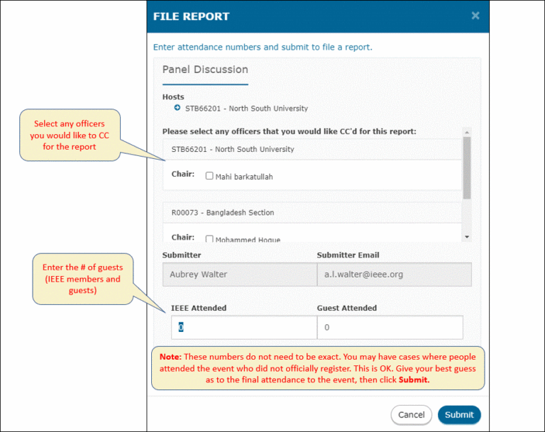 File a report for a past event already in the system – IEEE vTools ...