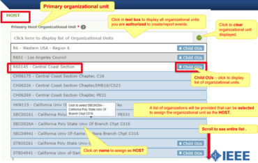 Creating an Event – IEEE vTools Knowledgebase