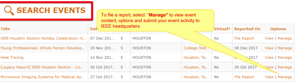 Managing Events – IEEE vTools Knowledgebase