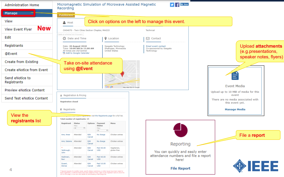 Managing Events – IEEE vTools Knowledgebase