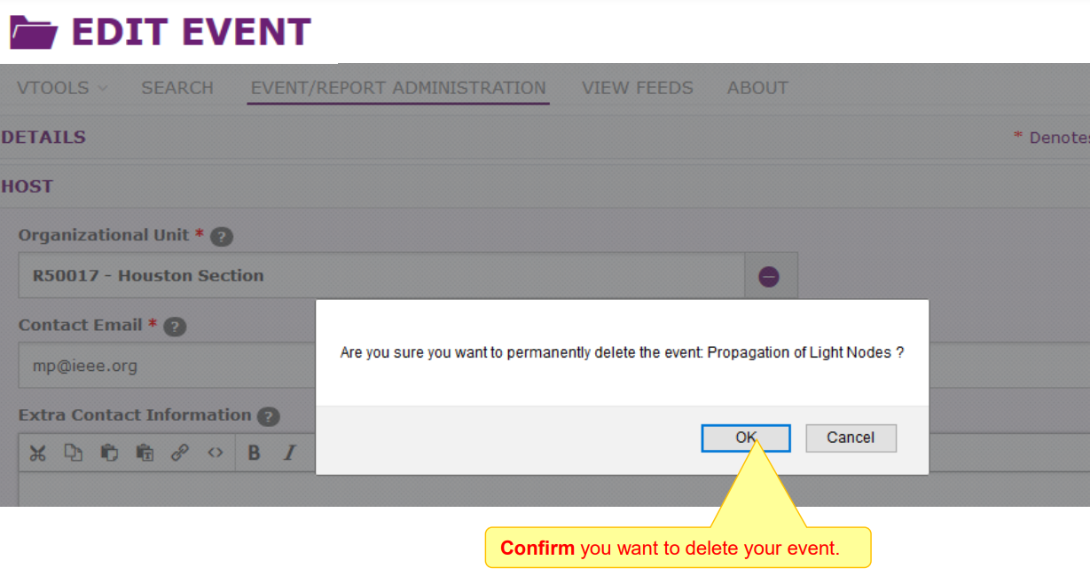 Managing Events – IEEE vTools Knowledgebase