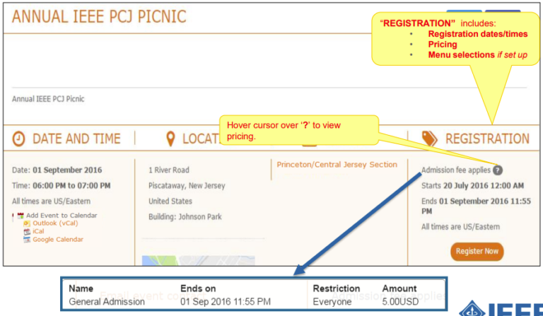 Creating an Event – IEEE vTools Knowledgebase