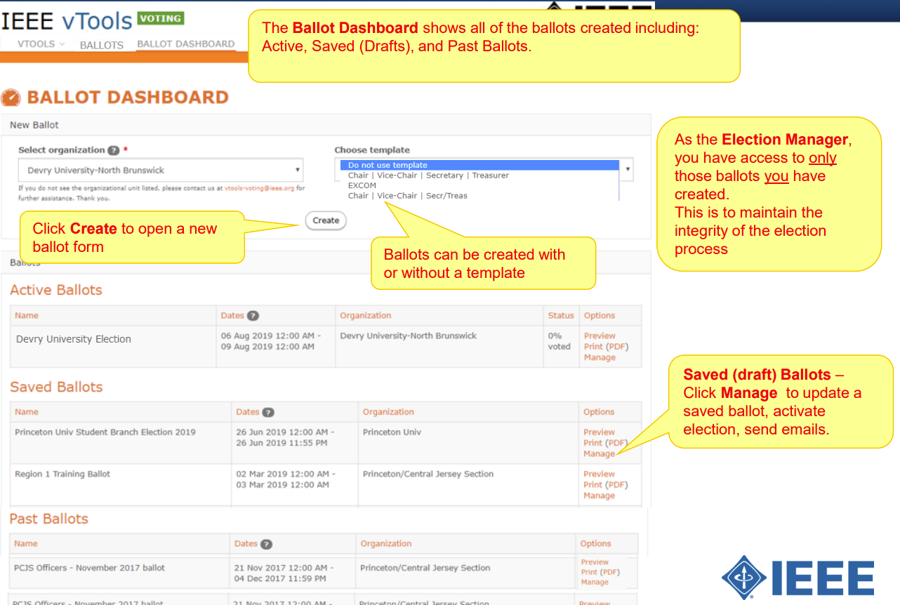 Creating a New Ballot – IEEE vTools Knowledgebase