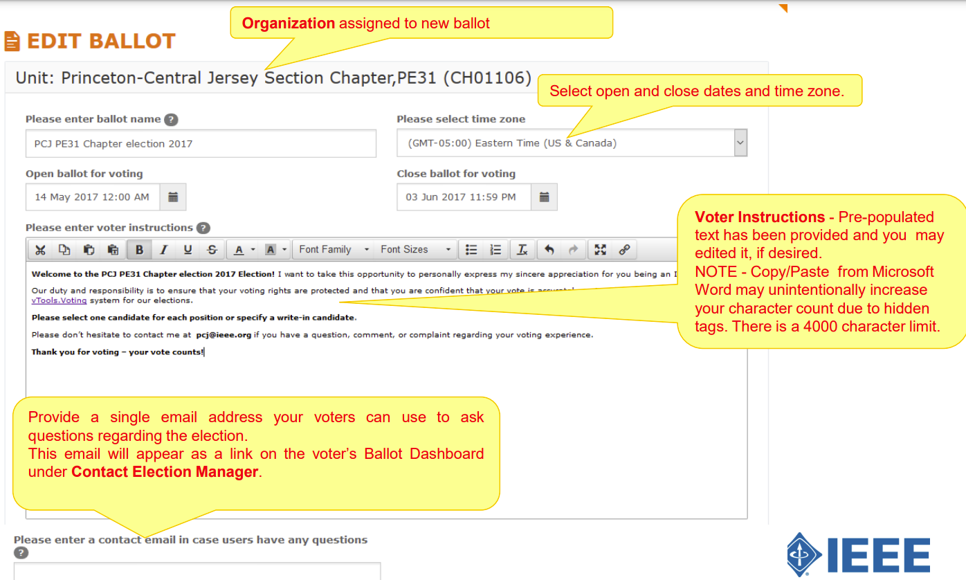 Creating a New Ballot – IEEE vTools Knowledgebase
