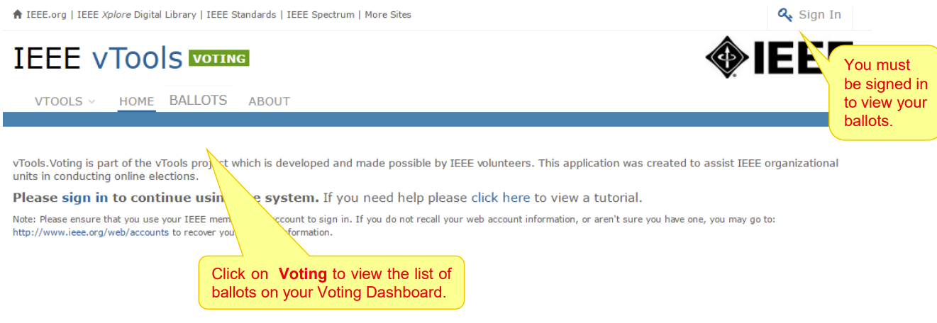 Voter Instructions – IEEE vTools Knowledgebase